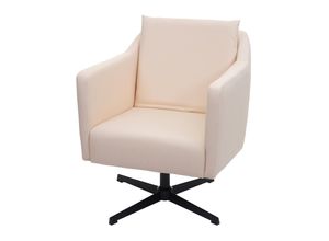 4057651422893 - Lounge-Sessel MCW-H93b Sessel Cocktailsessel Relaxsessel mit Fußkreuz drehbar ~ Kunstleder creme-beige