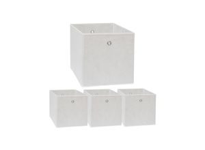 4057216035971 - - Faltbox Set 4 Boxen für Kallax Regal weiß 33x38x33cm Expedit Box mit Metallgriff - weiss