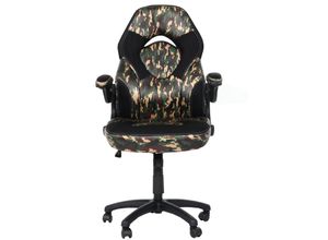 4057651817583 - Bürostuhl MCW-K13 Drehstuhl Gamingstuhl ergonomisch verstellbare Armlehne Kunstleder ~ camouflage-schwarz