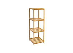 4057216037586 - Badregal 38x395x1245cm Bambus Holz Regal 4 Fächer Bad Badezimmer Standregal