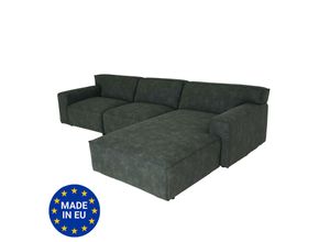 4057651525273 - Ecksofa MCW-J59 Couch Sofa mit Ottomane rechts Made in EU wasserabweisend 295cm ~ Kunstleder grau