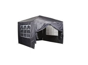 4251094805965 - CHILLROI® Faltpavillon Dachfläche 300 x 300 cm Anthrazit 200g m² Wasserdicht inklusive 4 Seitenwände mit Fenster Multifunktionszelt