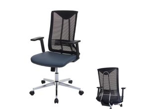 4057651396101 - Bürostuhl MCW-J53 Drehstuhl Schreibtischstuhl ergonomisch Kunstleder ~ blau-grau