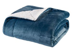 9120106127744 - WOHNWOHL® Flauschige Sherpa Kuscheldecke • Mikrofaser Wohndecke • Fleecedecke als Sofaüberwurf • Sofadecke Tagesdecke Wohnzimmerdecke • Teddyfleece Decke für Bett und Sofa