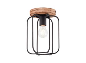 4004353395314 - Lampe Tosh Deckenleuchte 20cm antik holz schwarz korund 1x A60 E27 40W Holz aus nachhaltiger Waldwirtschaft (fsc) - braun - Brilliant