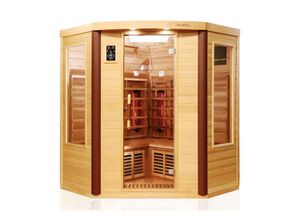 4251575100367 - Infrarotkabine Infrarotsauna Toronto inkl Vollspektrumstrahler für 1- 4 Personen - LED-Farblicht - Wärmekabine mit Radio Bluetooth 152 cm x 152 cm