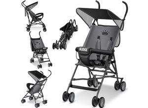 4260729114099 - KIDIZ® Kinderwagen CITY Buggy Kinderbuggy klappbar Sportwagen Faltbar 360° 4-Zoll-Räder Inkl Sonnen- und Regenverdeck zusammenklappbar 5-Punkt-Sicherheitsgurt ab 6 Monate