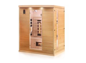 4251575100107 - Dewello - Infrarotkabine Infrarotsauna pierson inkl Vollspektrumstrahler für 2-3 Personen - LED-Farblicht - Wärmekabine mit Radio Bluetooth 160 cm