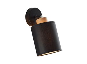 4004353391583 - Lampe Vonnie Wandspot schwarz holzfarbend Metall Holz Textil 1x A60 E27 25WNormallampen (nicht enthalten) - schwarz - Brilliant