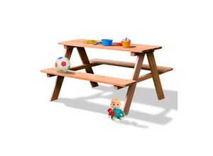 4260360010811 - Picknicktisch Holz Kinder Sitzgruppe Gartentisch Sitzgarnitur Braun - Braun - Coemo