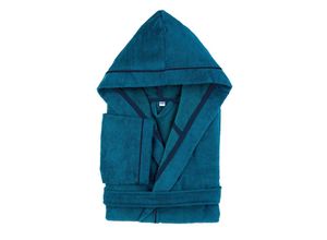 9120106129311 - PANA® Frottier Unisex Baumwolle Bademantel mit Kapuze • Saunamantel • Damen Bademantel • Herren Bademantel mit Kapuze • bathrobe men • weiches Material • knielang