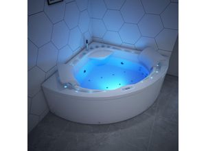 4062048004125 - Eckwhirlpool andros 160x160 Eckwanne Badewanne mit Whirlpool und Airpool Unterwasser LEDs inkl Spülfunktion des Rohrsystems - Tronitechnik