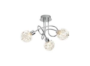 4004353216077 - Lampe Joya Deckenleuchte 3flg chrom 3x QT14 G9 33W geeignet für Stiftsockellampen (nicht enthalten) Dekodraht im Glas - silber - Brilliant