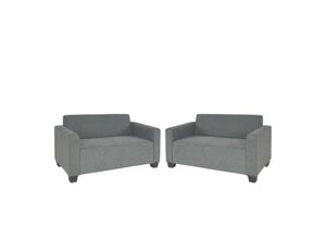 4057651498409 - Sofa-Garnitur Couch-Garnitur 2x 2er Sofa Moncalieri Stoff Textil ~ grau