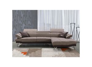 4057651544489 - Sofa MCW-H92 Couch Ecksofa L-Form 3-Sitzer Liegefläche 300cm ~ rechts braun