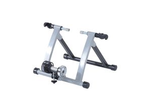 6932185945156 - Heimtrainer mit Luftwiderstandsbremse silber schwarz 391 x 545 x 472 cm (LxBxH) Rollentrainer Fahrrad Rennrad Trainingsgestell