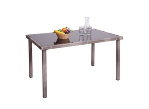 4057651427409 - Poly-Rattan Tisch MCW-G19 Gartentisch Balkontisch 120x75cm ~ grau-braun