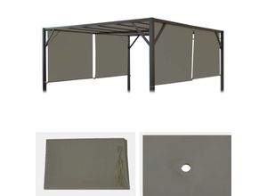 4057651428758 - Ersatzbezug für Dach Pergola Pavillon Beja 4x4m ~ taupe