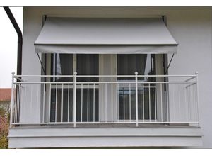 4021093000575 - Klemmmarkise hellgrau 150 cm Markise Balkon