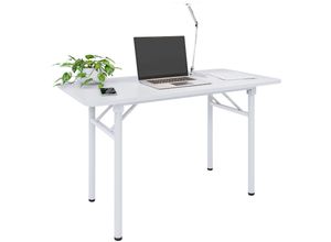 4251756453268 - Schreibtisch Lewisville I Laptoptisch Mit Klappbaren Beinen I Arbeitstisch Weiß