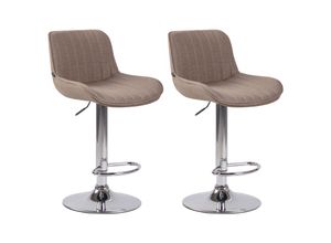 4251756475871 - 2er Set Barhocker Lentini Stoff I Thekenhocker Höhenverstellbar I Barstühle Mit Fußstütze I 360° Drehbar I Tresenstühle Mit Trompetenfuß