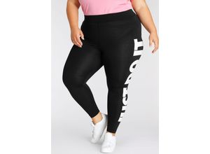 0194502865578 - Sportswear Essential Trainings-Leggings mit Grafik und hohem Bund für Damen (große Größe) - Schwarz