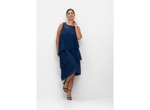 4063136798056 - Große Größen Cocktailkleid im Layerlook mit Pailletten blau Gr54