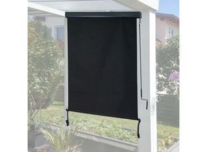 4057651433509 - Vertikalmarkise MCW-F42 Senkrechtmarkise Sichtschutz Außenrollo Rollo UV-Schutz 50 Stoff ~ 250x100cm schwarz