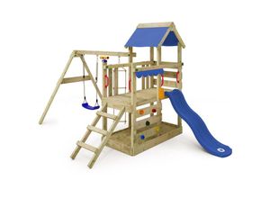 4250533947419 - Wickey - Spielhaus Spielturm TurboFlyer mit Schaukel & Rutsche Kletterturm mit Sandkasten Leiter & Spiel-Zubehör - blau - 1