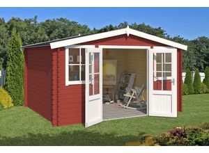 4743329228422 - Gartenhaus Dallas aus Holz in Rot Wandstärke 28 mm - Rot - Lasita Maja