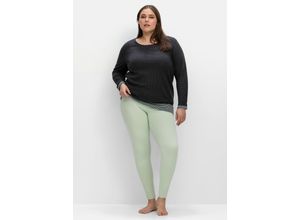 4063136640508 - Große Größen Doppelpack Relax-Leggings in Knöchellänge mint+anthrazit Gr46