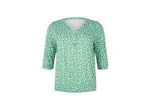 4066887121852 - Große Größen Shirt in Crinkle-Optik mit floralem Alloverprint grün bedruckt Gr44