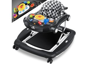 4260663282779 - KIDIZ® 4in1 Lauflernhilfe Babywalker Spiel- und Lauflernwagen Gehfrei - Schaukelfunktion Babywippe mit Rollen Licht Musik Spielecenter Esstisch Laufstuhl Laufhilfe babys ab 6 Monaten Klappbar