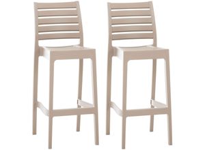 4251756466893 - 2er Set Outdoor-Barhocker Ares Mit Fußstütze I Stapelbare Tresenhocker In Rattan-Optik