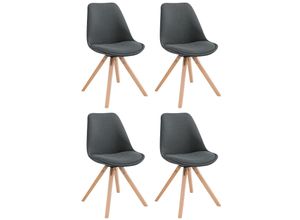 4251756479039 - 4er Set Esszimmer-Stuhl Toulouse Stoff Square mit Stoffbezug und hochwertigem Sitzpolster I Mit Stabilem Holzgestell I Sitzhöhe 48 cm