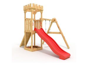 0740933460693 - BIBEX® Spielturm - Ritterburg S - Kletterturm Rutsche Schaukel Sandkasten