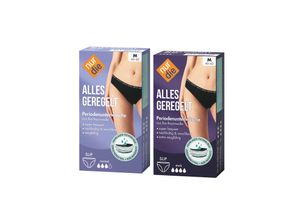 4003015103359 - NUR DIE Probierpack Periodenunterwäsche Alles Geregelt Slip normal + stark - schwarz Größe 40-42 2 St Periodenslip