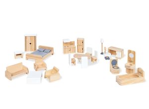 4035769048006 - Puppenhausmöbel-Set 20-tlg - natur weiß - Pinolino