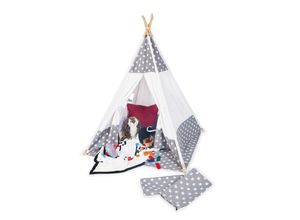 4035769046149 - Tipi Zelt Kinder ab 3 Jahren inklusive Bodenmatte mit Fenster (Jakara) - B-Ware neuwertig