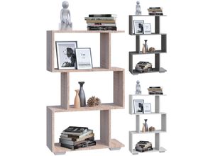 4051814426605 - Holz Raumteiler Stand Regal Bücherregal Deko Bücher Standregal Palusa M (Farbe Anthrazit)