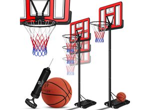 4260751942134 - KESSER® Basketballkorb Premium mit Ständer Rollen Inkl Basketball + Pumpe verstellbare Korbhöhe 230 bis 305 cm höhenverstellbar Korbanlage Outdoor komplett Basketballanlage für Erwachsene Kinder