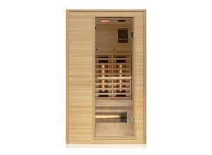 4251575101746 - Dewello® Infrarotkabine Infrarotsauna CALGARY 115cm x 105cm inkl 5 Vollspektrumstrahler Farblichttherapie LED