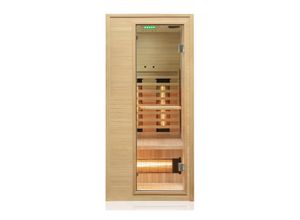 4251575101739 - Dewello® Infrarotkabine Infrarotsauna CALGARY 90cm x 90cm inkl 4 Vollspektrumstrahler Farblichtherapie LED