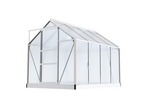 Image of GARMIO® Gewächshaus NEAPEL 250x190cm für den Garten, Alu Frühbeet inklusive Fundament, 2 Dachfenster, UV-Schutz, Tomatenhaus