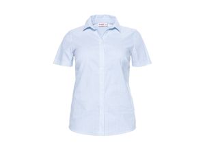 4054697784022 - Große Größen Stretch-Bluse mit kurzem Arm leicht tailliert hellblau-weiß Gr48