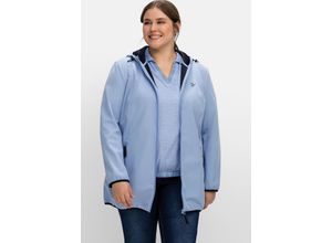 4063136667321 - Große Größen Softshelljacke mit Kapuze und Kontrastdetails mittelblau Gr52