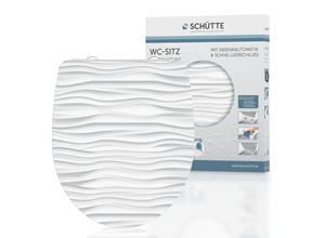 4008431825847 - - Duroplast hg wc Sitz white wave Hochglänzender Toilettendeckel mit Absenkautomatik und Schnellverschluss Klobrille - Motiv