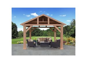 0628222129493 - Holzpavillon Yukon 14x12 Natur braun 427x366x330 cm