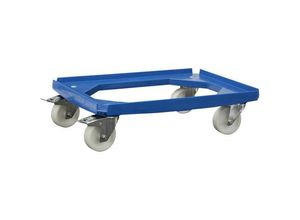 4014688052004 - Rollwagen für Kunststoffboxen (610x410mm 250 kg Feststellbremse blau) - Alutec