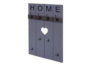 4057651540788 - Wandgarderobe MCW-C89 Home Garderobenpaneel Garderobe Shabby-Look Vintage 8 Haken 91x60cm ~ grau-blau